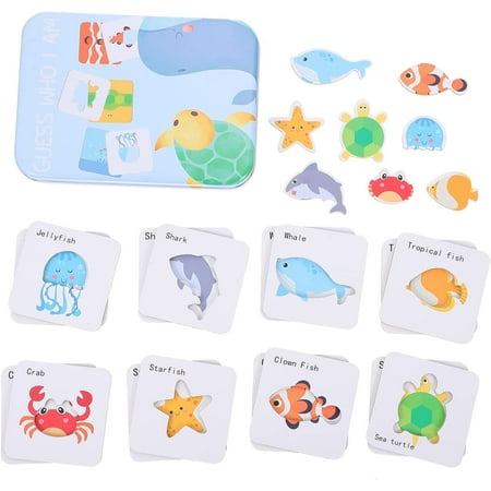 1 Set Flash Cards Matching Game Sight Words Montessori Ocean Animal ...