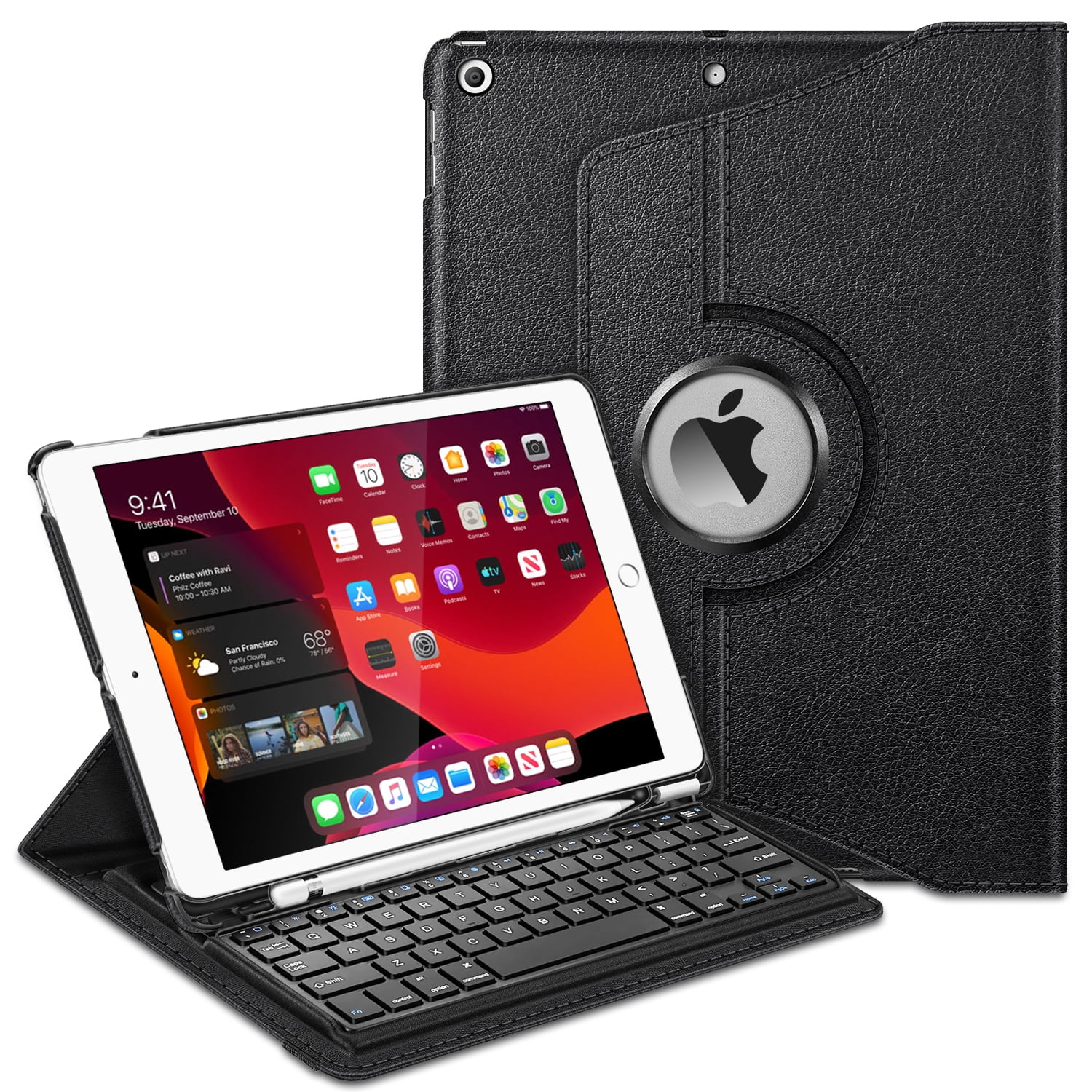 Fintie Rotating Case with Keyboard for iPad 10.2 Inch 9th / 8th / 7th ...