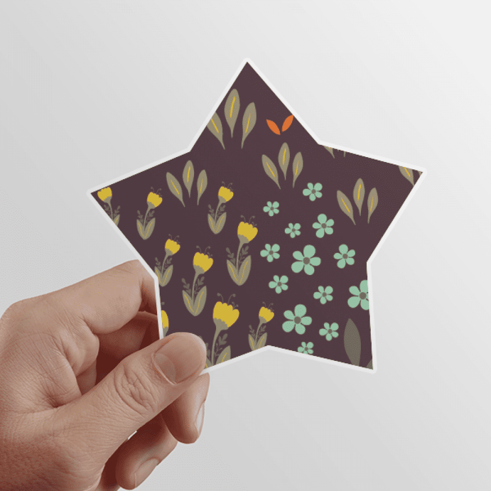 Brown Flower Paint Star Sticker Paster Vinyl Car Tags Decoration Decal ...