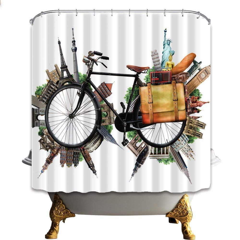 Bathroom Big Bicycle Shower Curtain Home & Living Shower Curtains ...