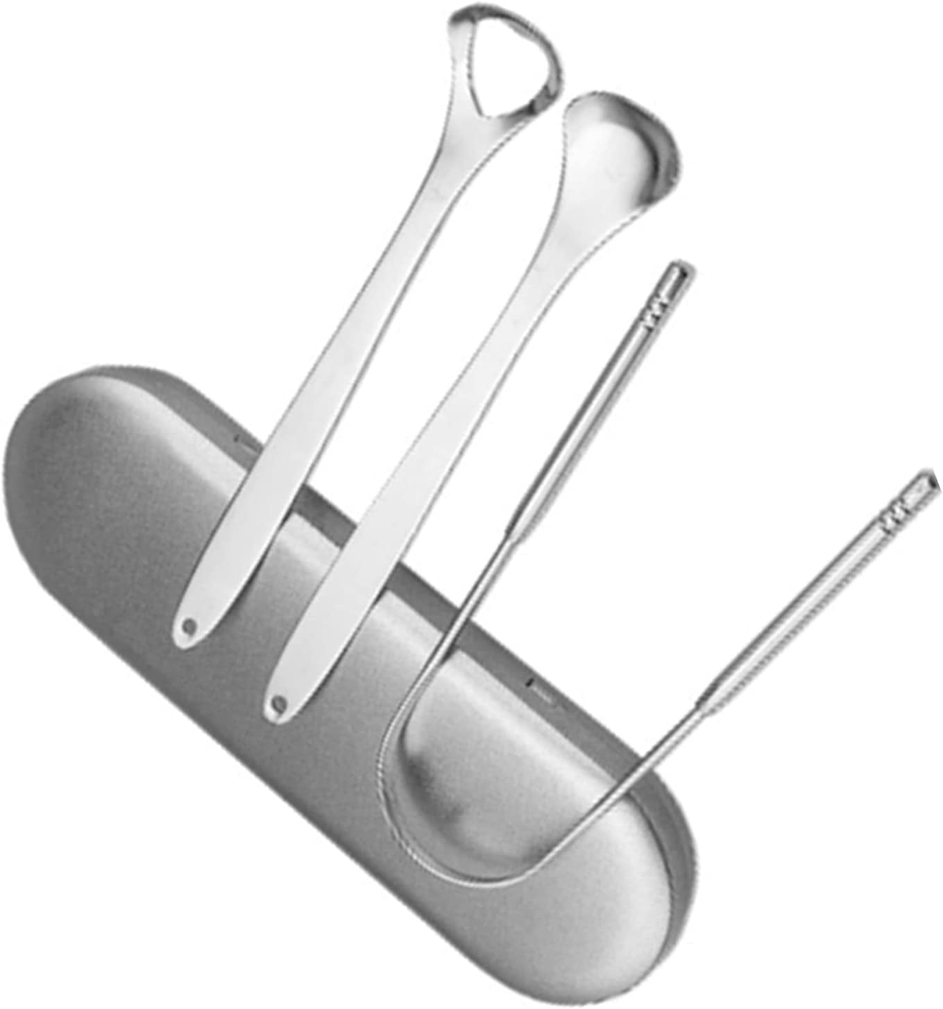 Tongue Scraper, 4 Pcs Tongue Scraper Set Stainless Steel Ergonomic ...