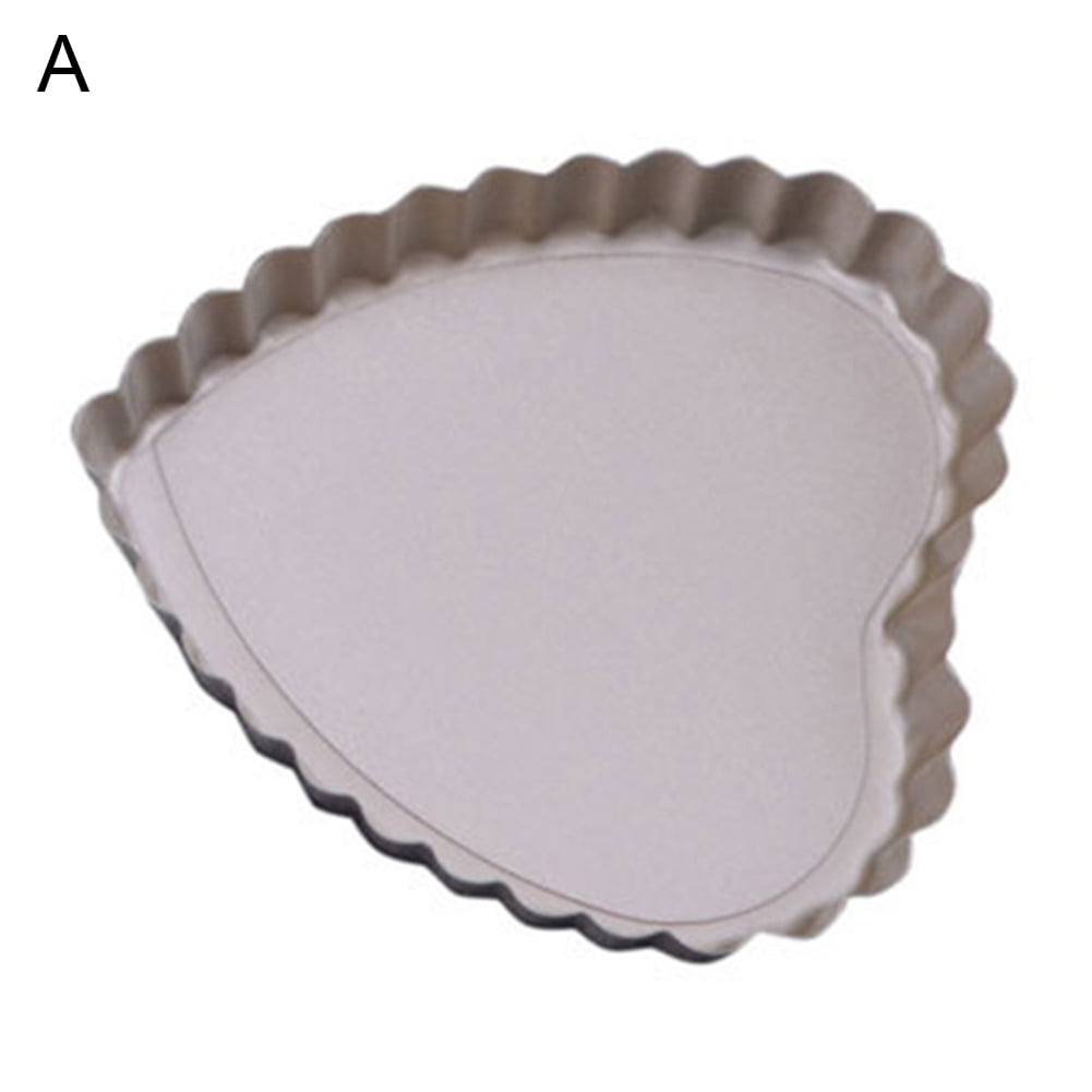 Yesbay Baking Pan Non-stick Wavy Heart Round Egg Tart Cake Pan Baking ...