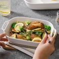 Ceramic Baking Pan, Rectangular Casserole Dish, 10 in, Double-Handled ...