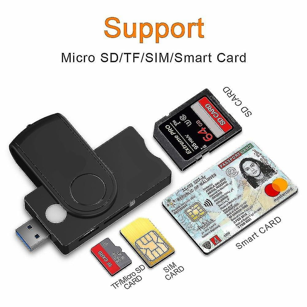 Usb 2.0 Micro Sd/tf Memory Id Bank Emv Electronic Dnie Dni Sim Clr ...