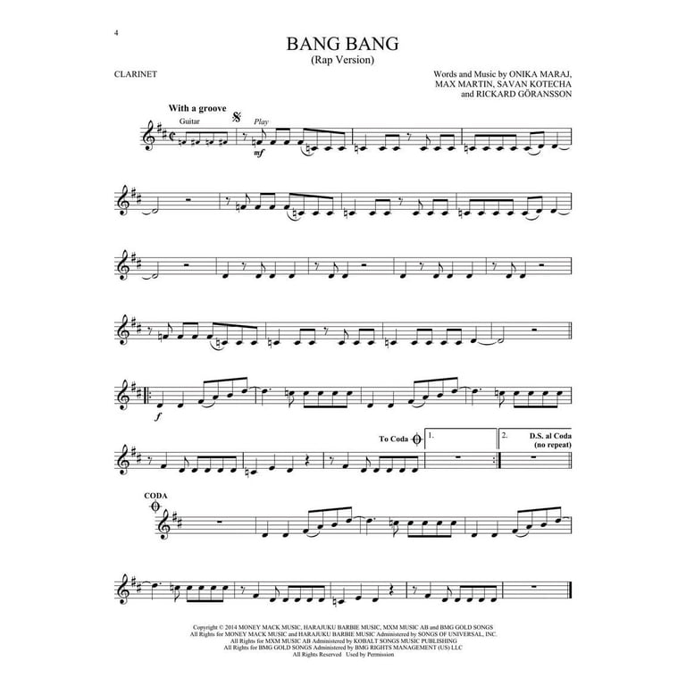 Clarinet Sheet Music Hip Hop
