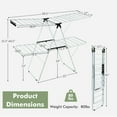 Resenkos 2-Level Foldable Clothes Drying Rack with Adjustable Gullwing ...