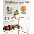 Bamboo Shoe Rack for Closet Small Wooden Shoe Organizer with Pouch ...