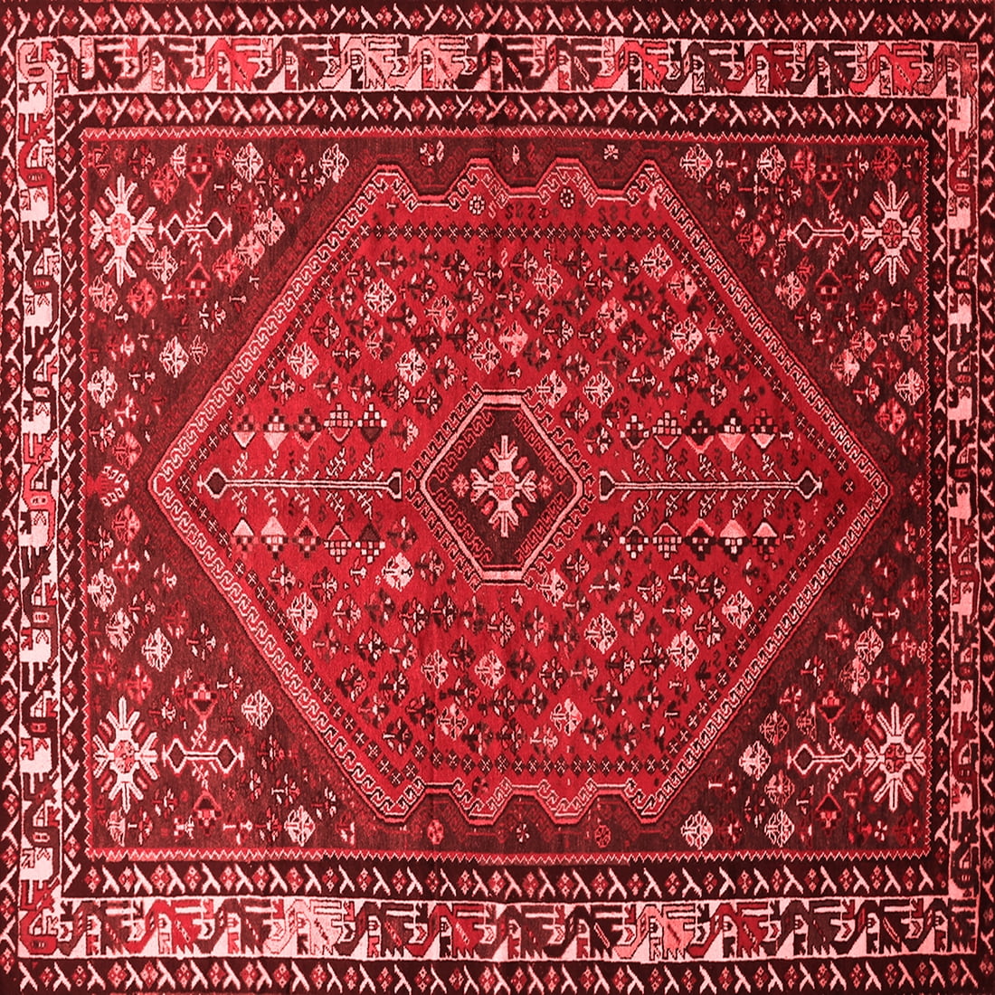 Ahgly Company Indoor Square Persian Red Traditional Area Rugs, 4 ...