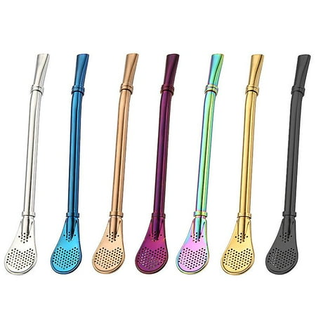 2/4pcs Tea Filter Spoon Straw Yerba Mate Straws Stainless Steel ...