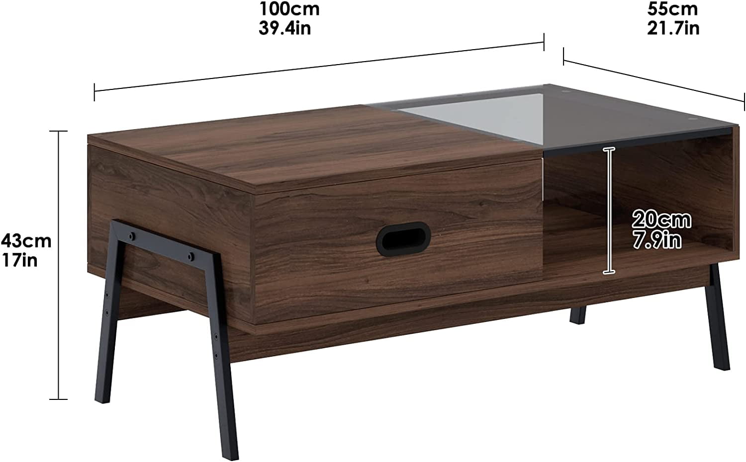 Buy Soges Lift Top Coffee Table, Modern Coffee Table Lift Top with ...