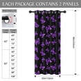 Butterfly and Neon Purple Pattern Blackout Curtains,Triple Weaved ...