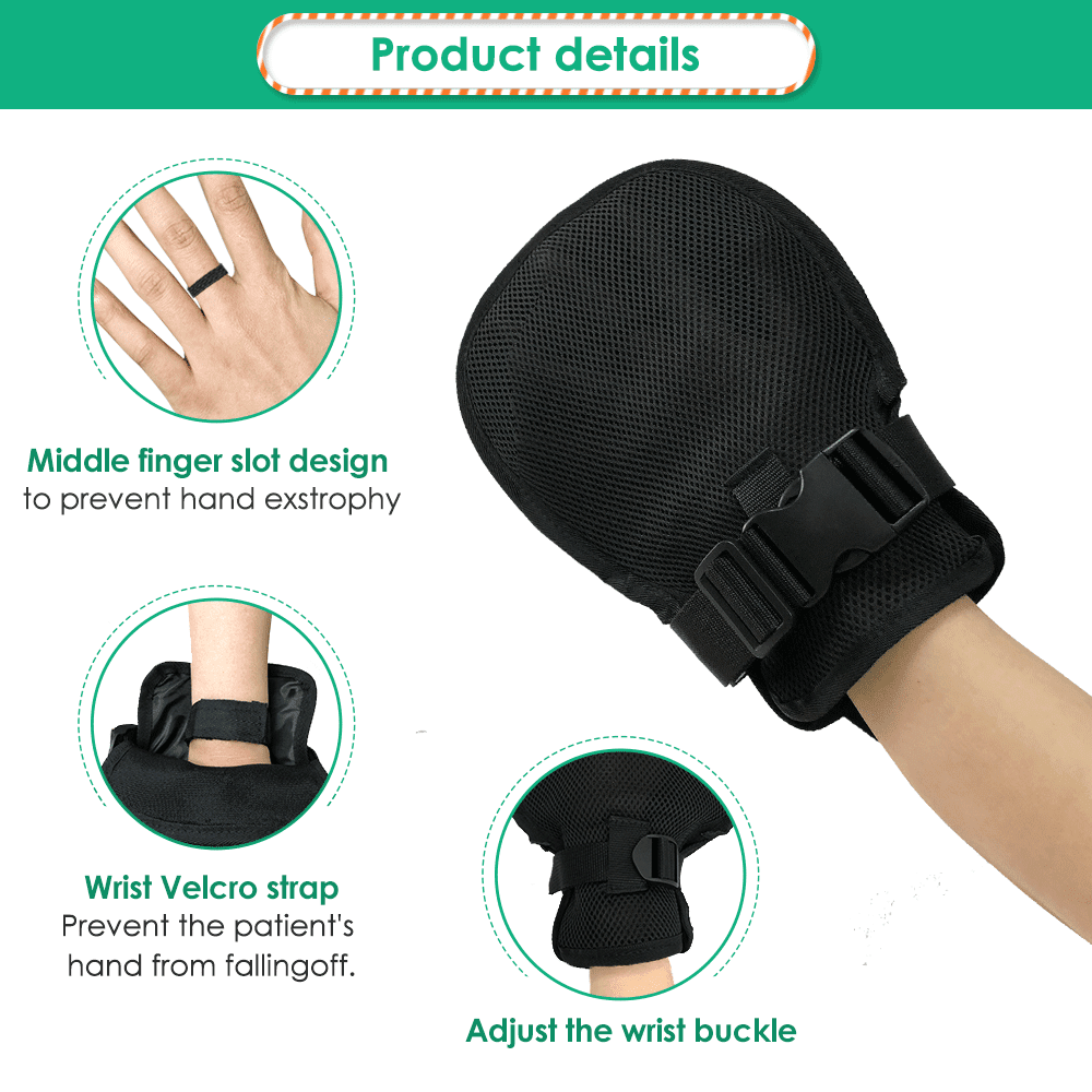 Dementia Safety Gloves - Dual Purpose Hand Control Mitts For Elderly ...