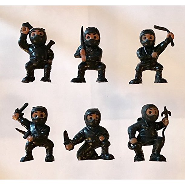 TeaNin 40 Black Mini Karate Ninjas Warriors Fighters Figures Cupcake ...