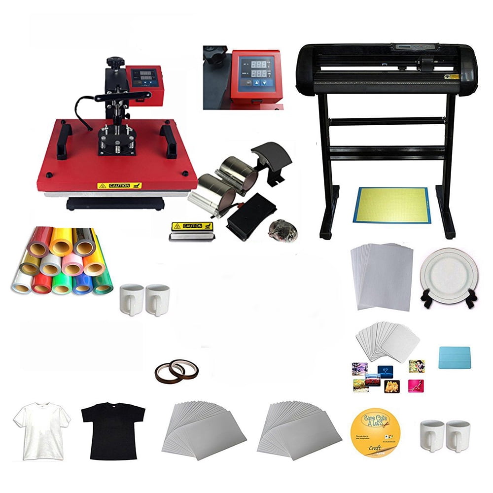 TECHTONGDA 6in1 Heat Press Transfer Machine 24in Vinyl Cutter Printer ...