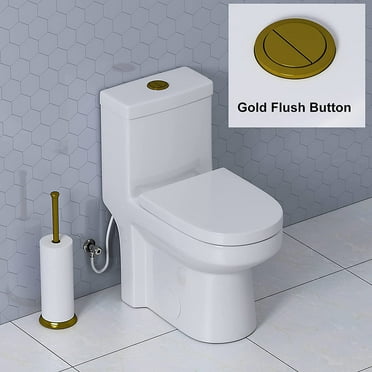 Small one Piece Toilet Short Compact Bathroom Tiny Mini Commode Water ...