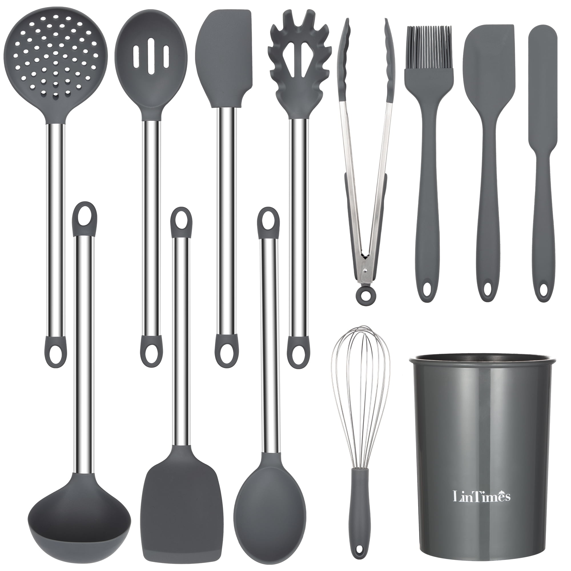 Kitsin 13pcs Kitchen Silicone Cooking Utensils Set, Non-stick Kitchen ...