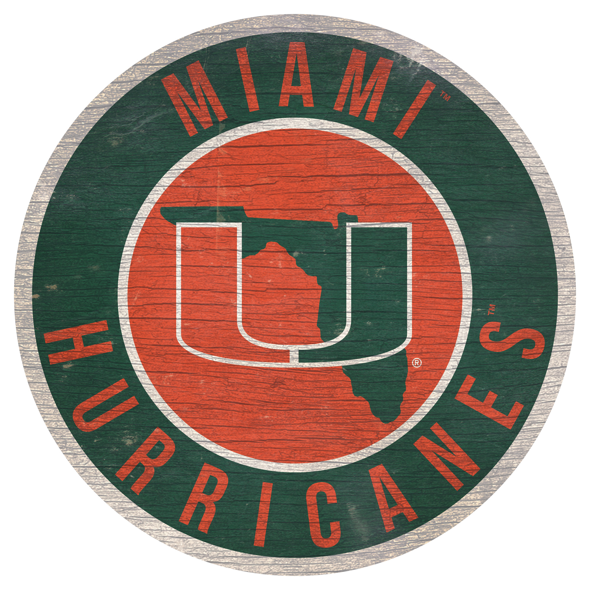 Miami Hurricanes 12'' x 12'' State Circle Sign - No Size - Walmart.com