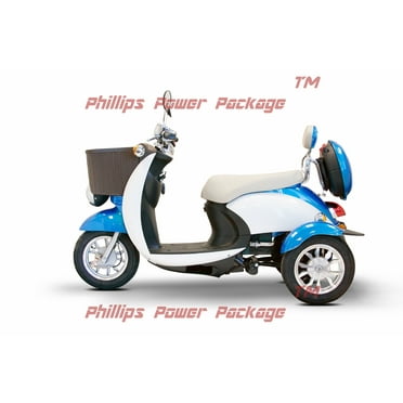 E-Wheels EW-11 Electric Sport Euro 3 Wheel Scooter with Basket, Red ...