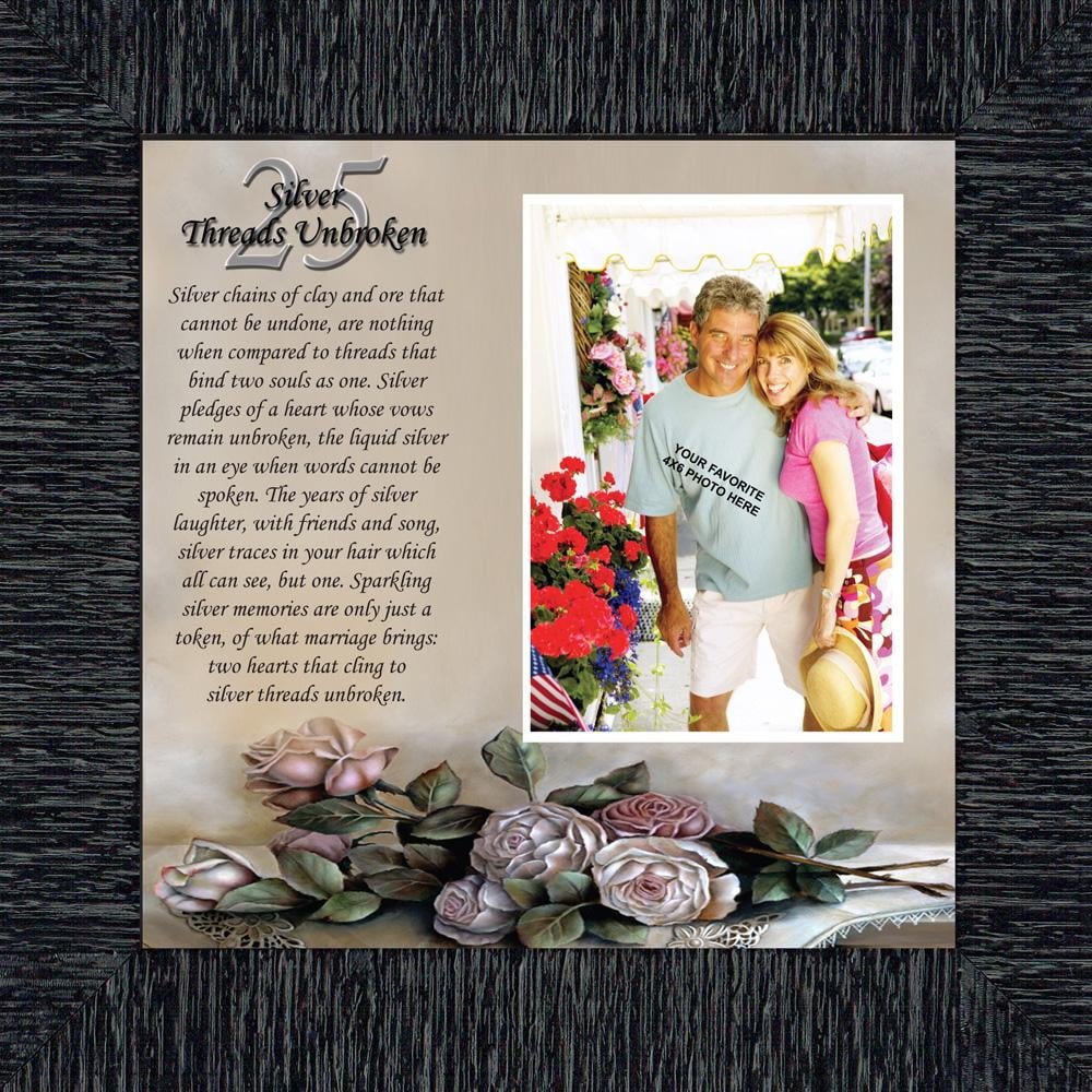 Silver Threads Unbroken Framed Poem, Silver 25 Anniversary Gift or ...