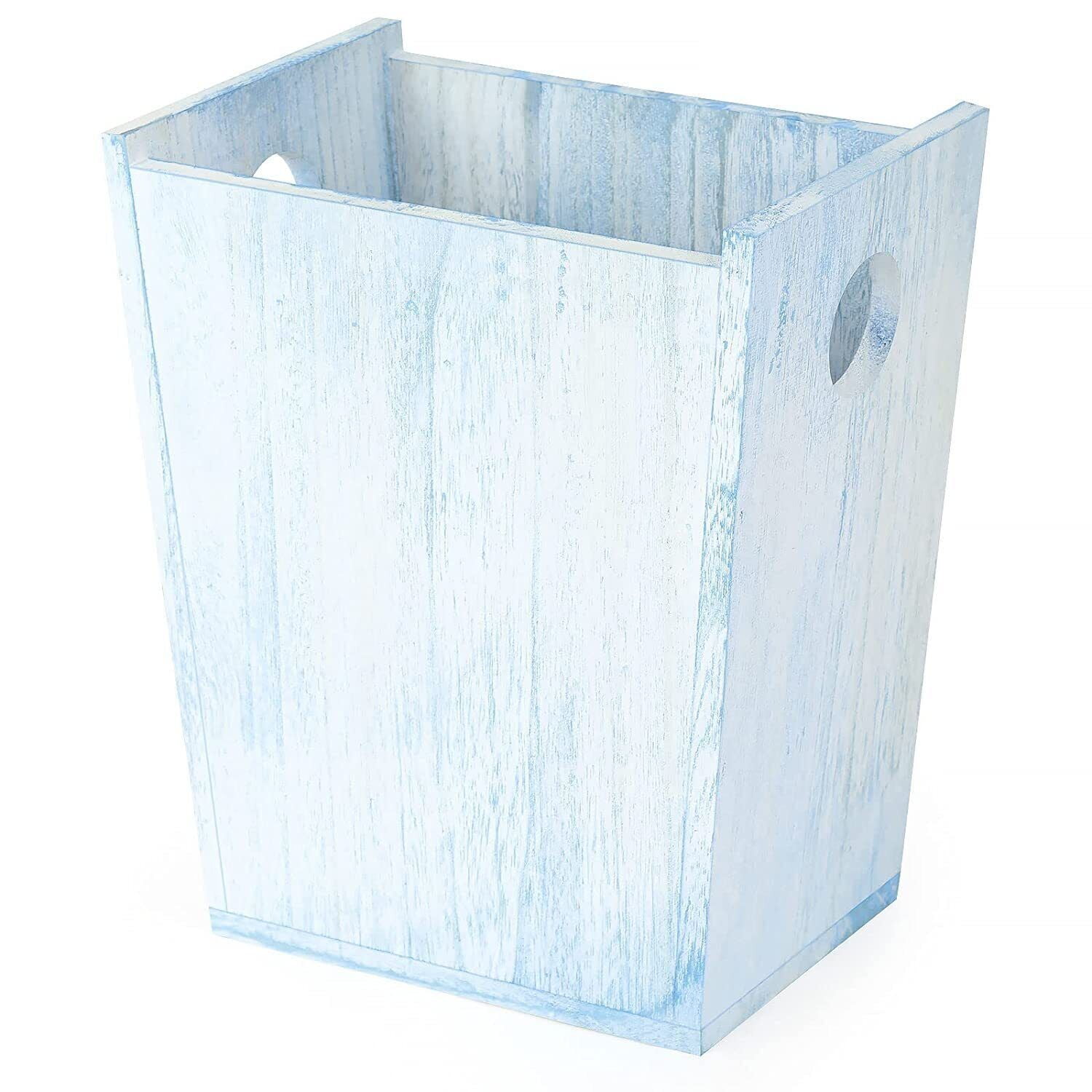 Rustic Wood Trash Can Wastebasket Rectangular Garbage Container Bin ...