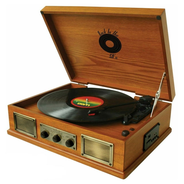 Back To The 50's 3 Speed Wooden Turntable - Walmart.com