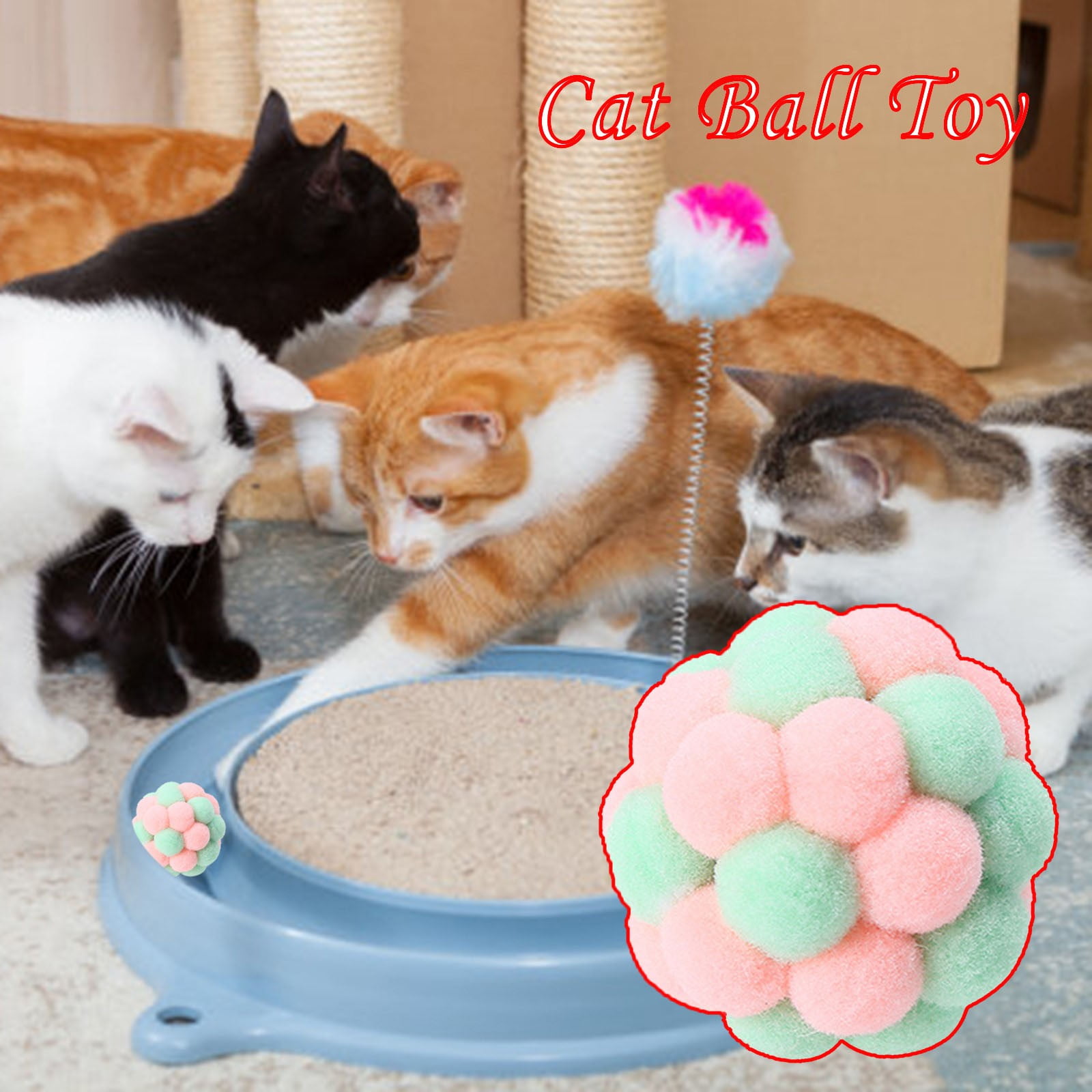 Agiferg Funny Cat Toy Stretch Ball Juguetes Cats Creative Colorful ...