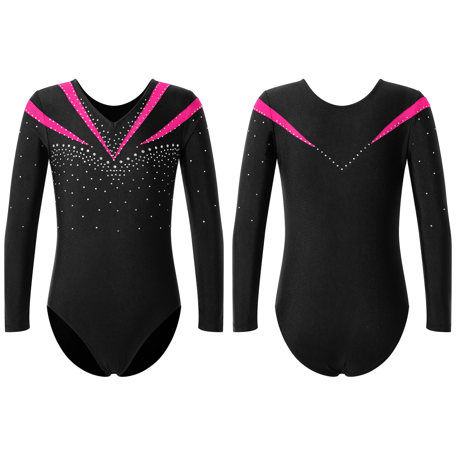 MSemis Kids Girls Gymnastic Leotard Rhinestone Ballet Dance Unitard ...