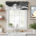 Black White Valances for Windows, Gradient Ocean Wave Geometric ...