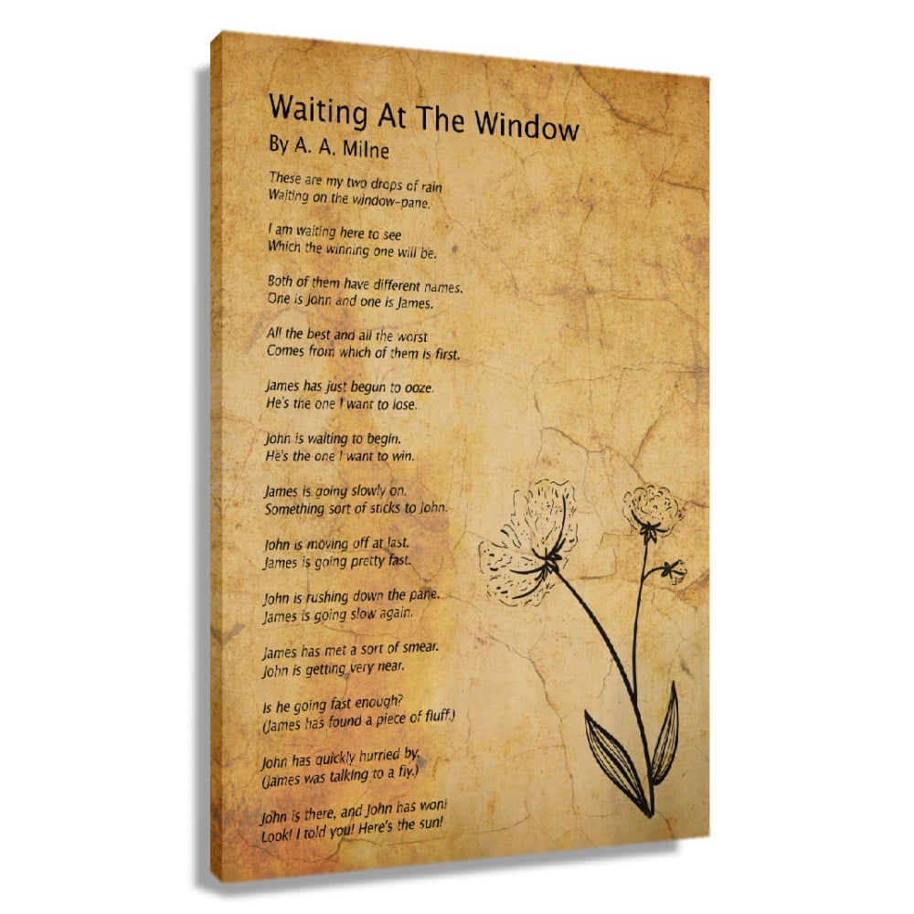 Waiting At The Window Poem Wall Art Aa Milne Quotes Wall Art Poetry ...