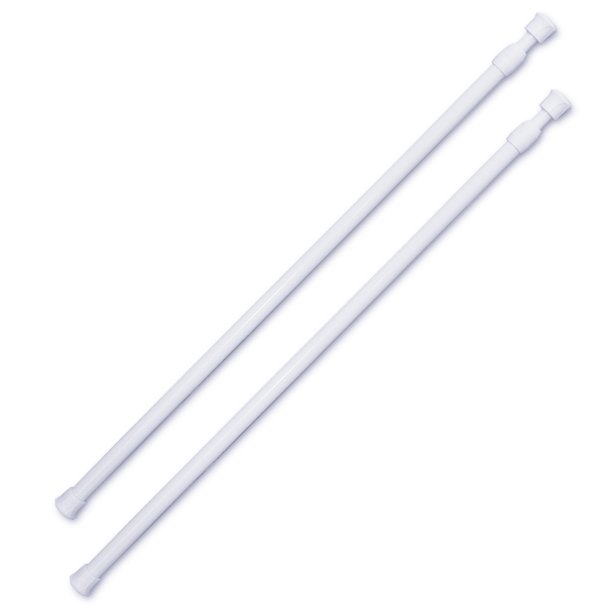 Rosnek 2 Pack White Tension Curtain Rod, Adjustable Expandable Poles ...