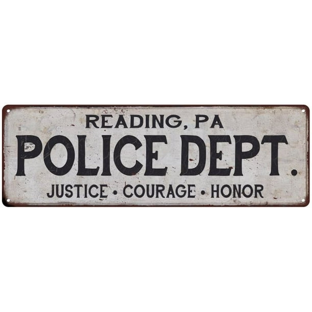 READING, PA POLICE DEPT. Home Decor Metal Sign Gift 6x18 206180012356 ...