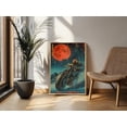 Affixzi Cyberpunk Motorcycle Poster, Japanese Space Age Art Canvas ...