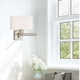 Livex Lighting 11" 1-Light Swing Arm Metal & Fabric Wall Lamp in ...