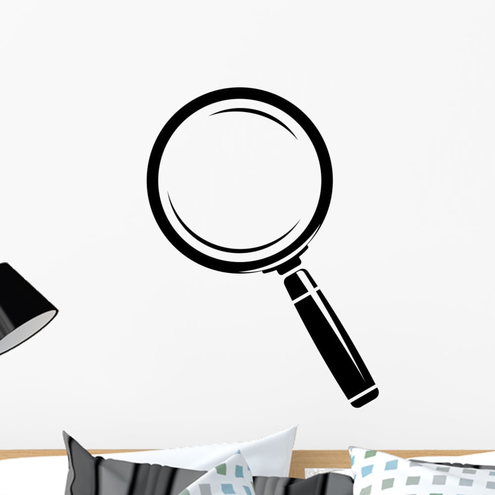 Monochromatic Magnifying Glass Icon Wall Decal by Wallmonkeys Peel and ...