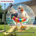 2D flat, a metal wind chime. Cute seagull with float. It can rotate 360 ...