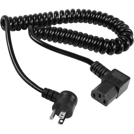 RIIEYOCA 90 Degree Right Angle Computer Power Coiled Cord,Up Angle ...