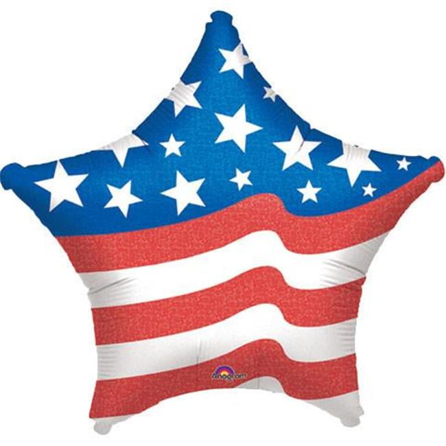 Anagram Mylar Patriotic Star Balloon, Red White Blue, 19in - Walmart.com