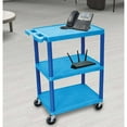 Luxor 18" x 24" Three Shelf Flat Utility Cart - Blue - Walmart.com
