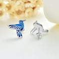 AOBOCO Red Cardinal/Blue Jay Bluebird Stud Earrings 925 Sterling Silver ...