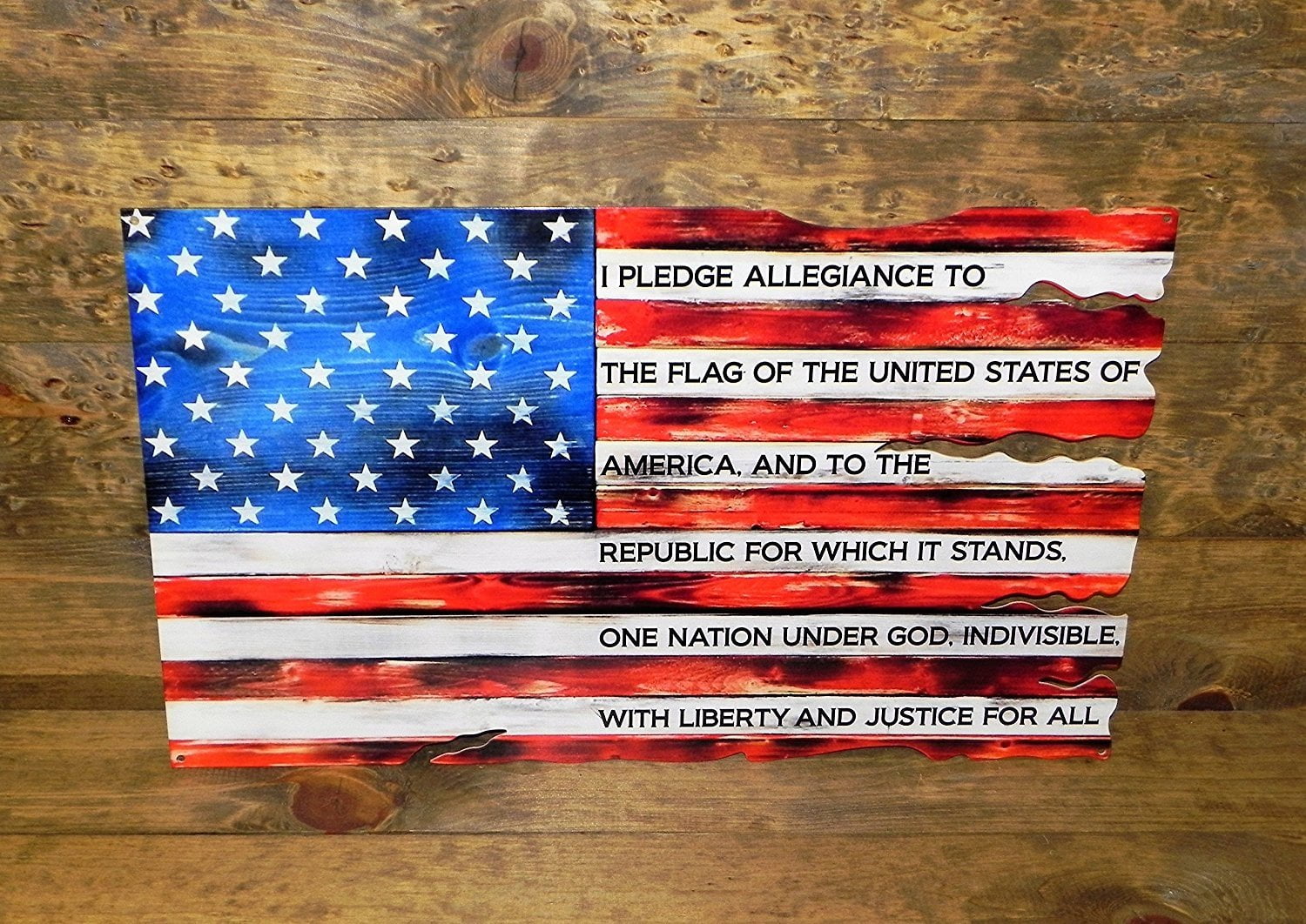 The Pledge of Allegiance USA Flag Metal Sign - 24" x 15" - Walmart.com