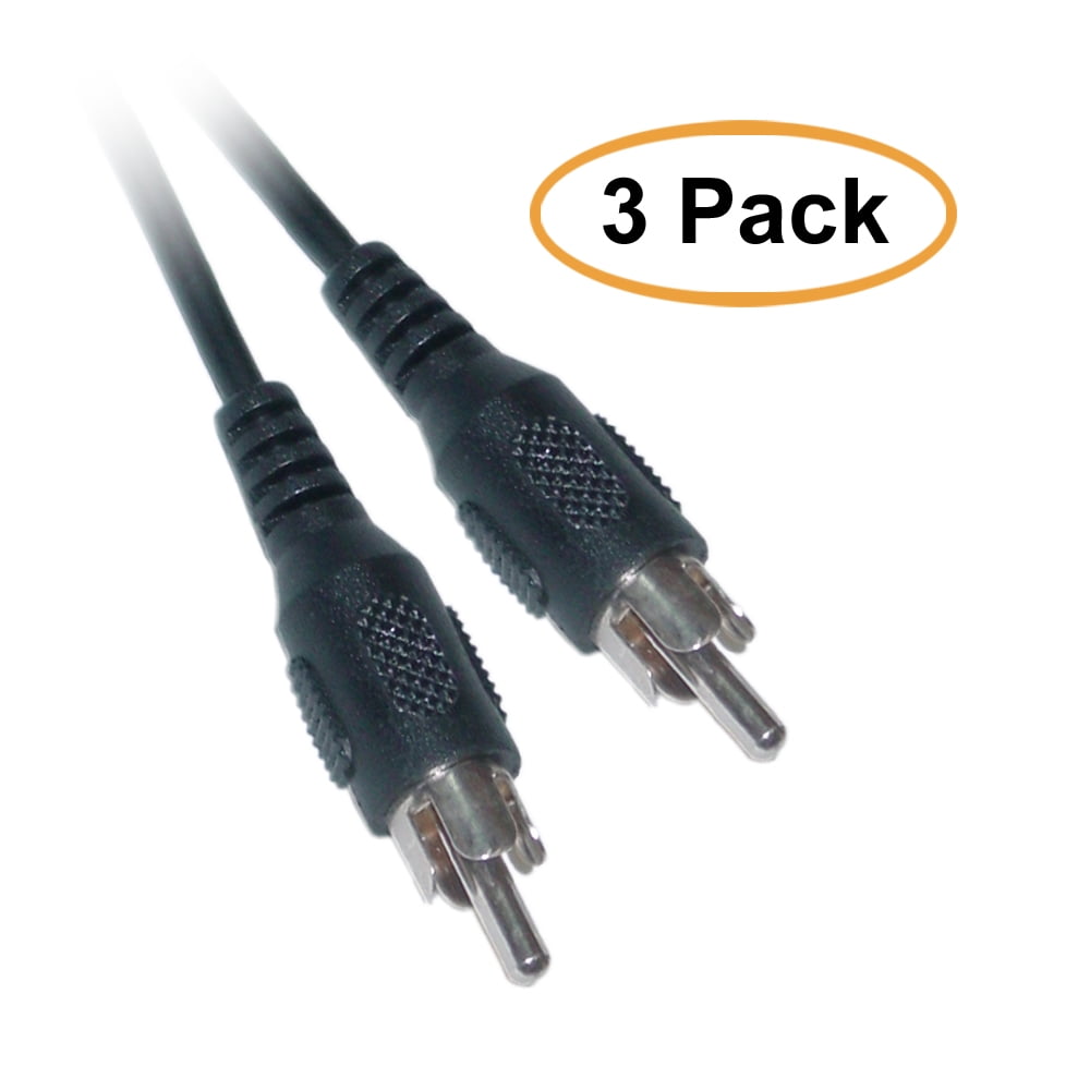 C&E RCA Audio/Video Cable, RCA Male, 6 Feet, 3 Pack - Walmart.com
