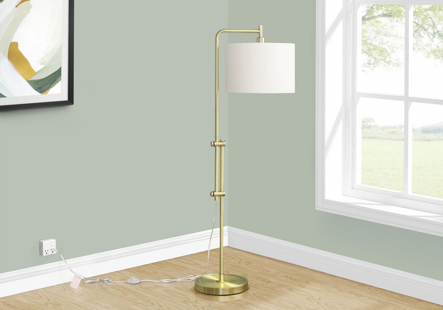 Monarch Specialties Lighting, 63"h, Floor Lamp, Brass Metal, Ivory ...