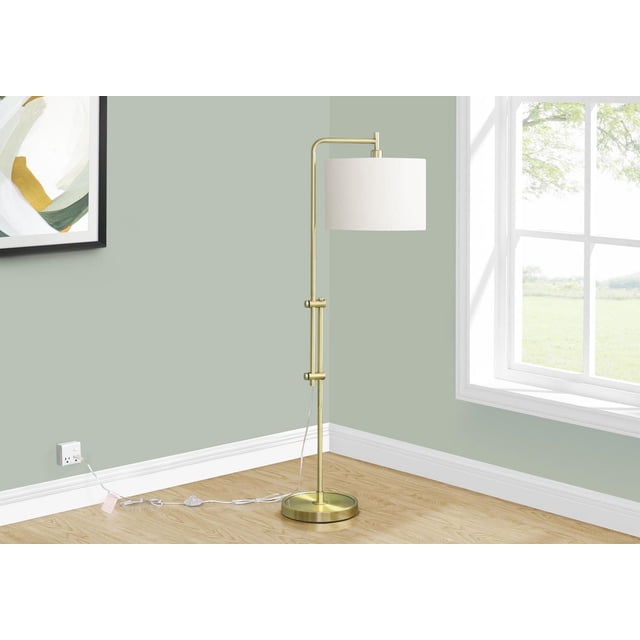 Monarch Specialties Lighting, 63"h, Floor Lamp, Brass Metal, Ivory ...