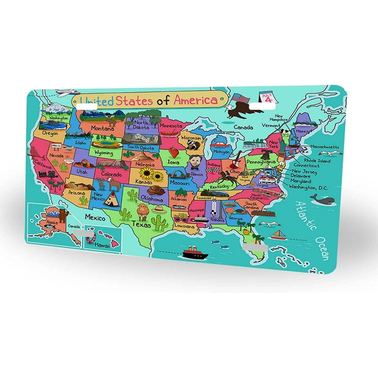 Metal License Plate Maps