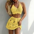Asqwmvz Womens Swimsuits Womens Crocheted Hollowed Out Two Piece Summer