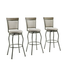 BizChair Set of 4 Commercial Grade 30" High Backless Gunmetal Metal ...