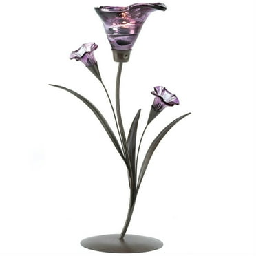 Double Amber Floral Candleholder - Walmart.com