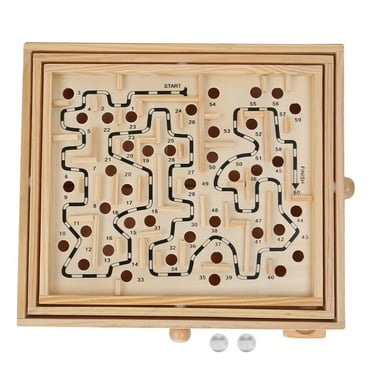 Labyrinth Wooden Maze Game with Two Steel Marbles, Puzzle Game by Hey ...