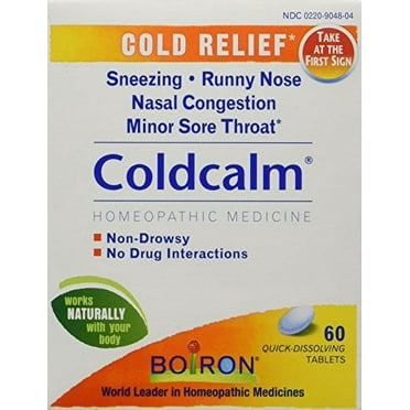 Boiron Coldcalm Cold Symptom Relief Quick Dissolving Tablets, 60 ct ...
