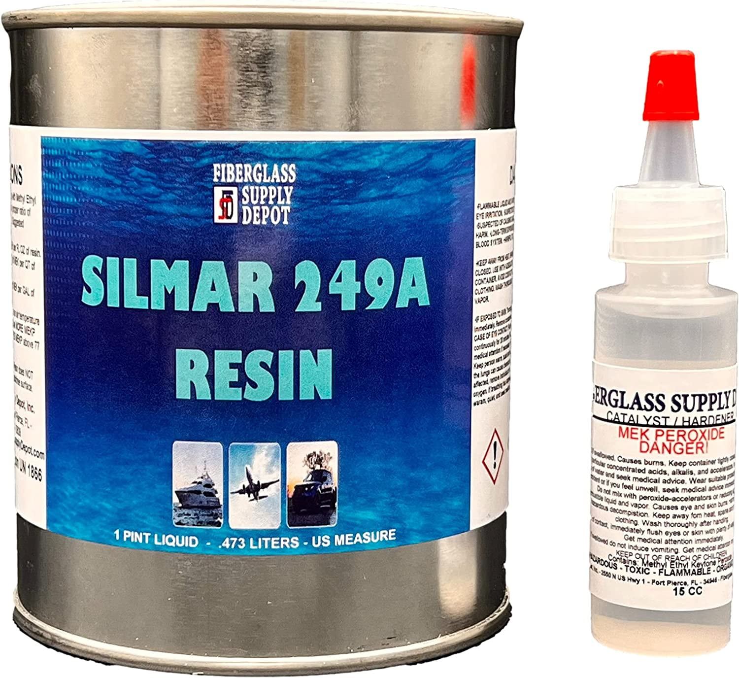 Silmar 249A Surfboard Building and Repair Resin: 1 Pint with 15cc ...